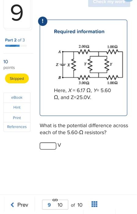 Solved Check my work 9 ! Required information Part 2 of 3 | Chegg.com Solved Check my work 9 ! Required information Part 2 of 3 | Chegg.com