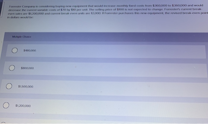 Solved Forrester Company is considering buying new equipment | Chegg.com