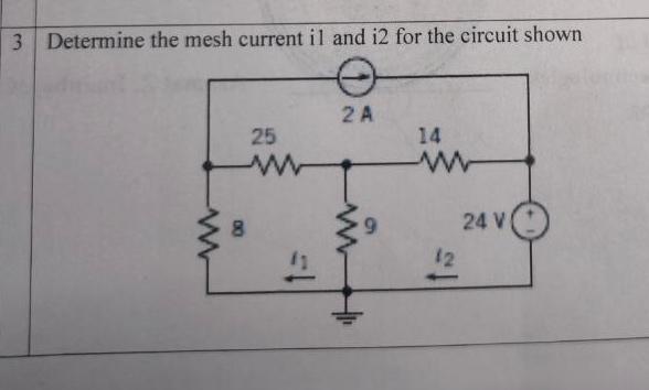 Solved Determine the mesh current i1 ﻿and i2 ﻿for the | Chegg.com