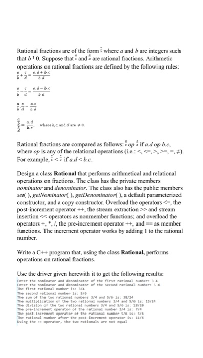 Solved Rational fractions are of the form where a and b are | Chegg.com