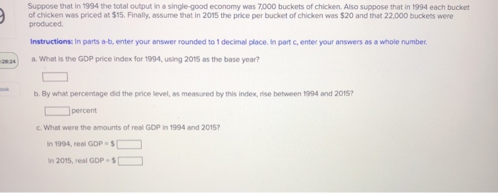 Solved Suppose that in 1994 the total output in a | Chegg.com