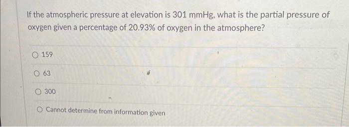 Solved Part 1 if the atmospheric pressure at elevation is | Chegg.com