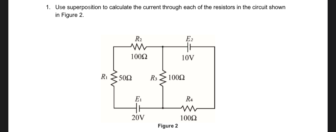 Solved Use superposition to calculate the current through | Chegg.com