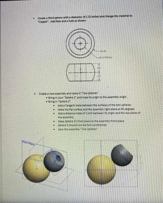 Solved Question 3: Spheres Create a 2-inch diameter sphere | Chegg.com