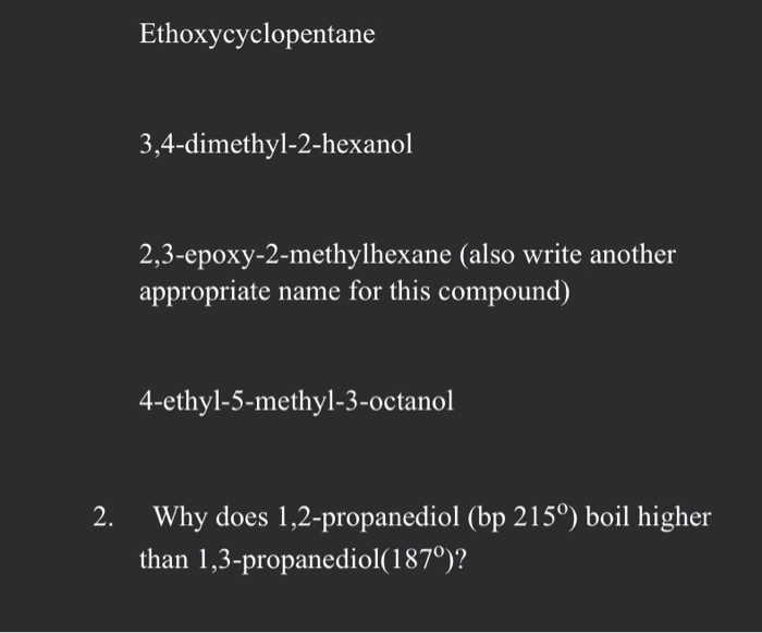 Solved Ethoxycyclopentane 3,4-dimethyl-2-hexanol | Chegg.com