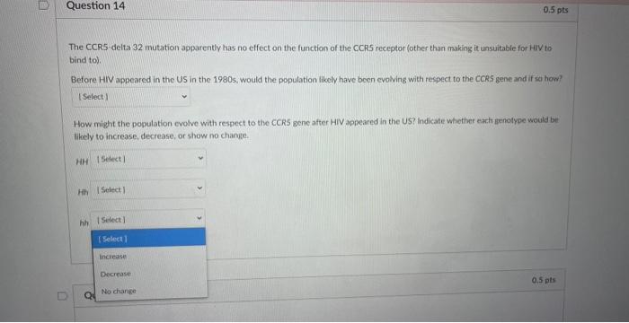 Solved The CCR5. delta 32 mutation apparently has no effect | Chegg.com