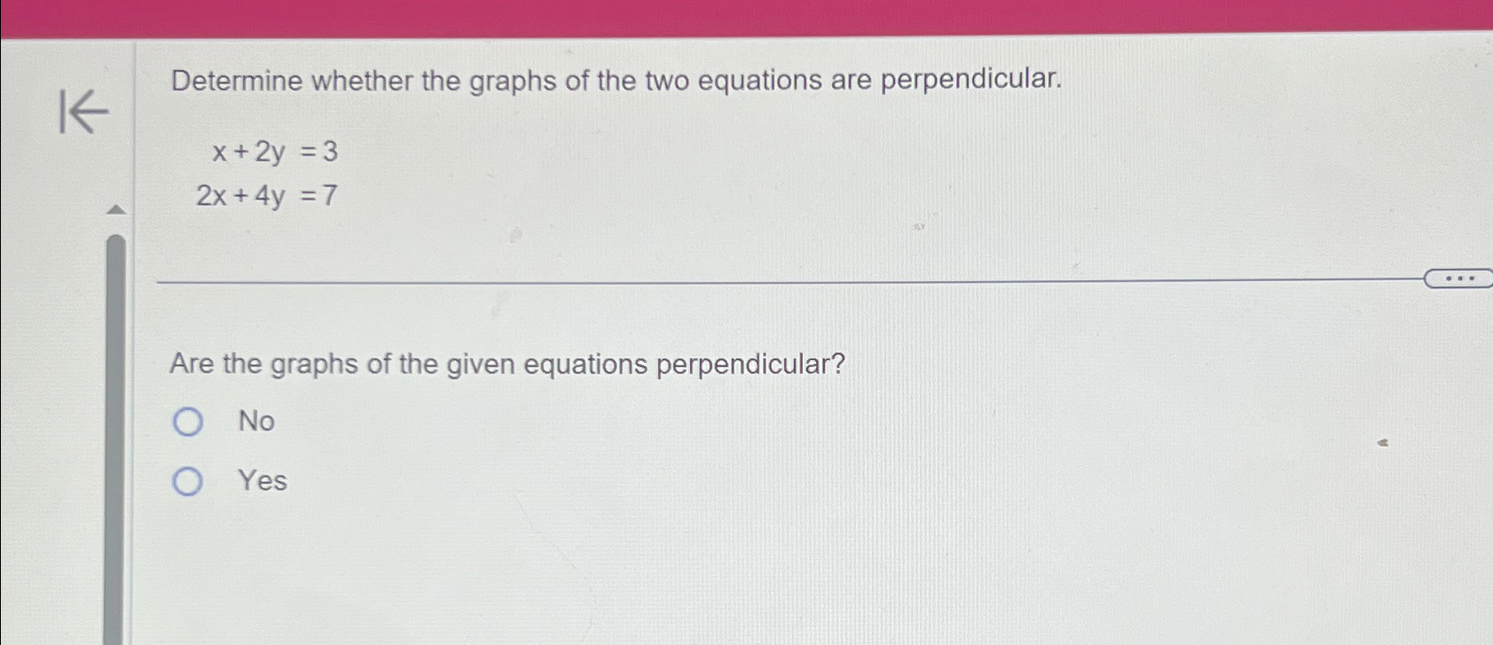 Determine whether the graphs of the two equations are | Chegg.com
