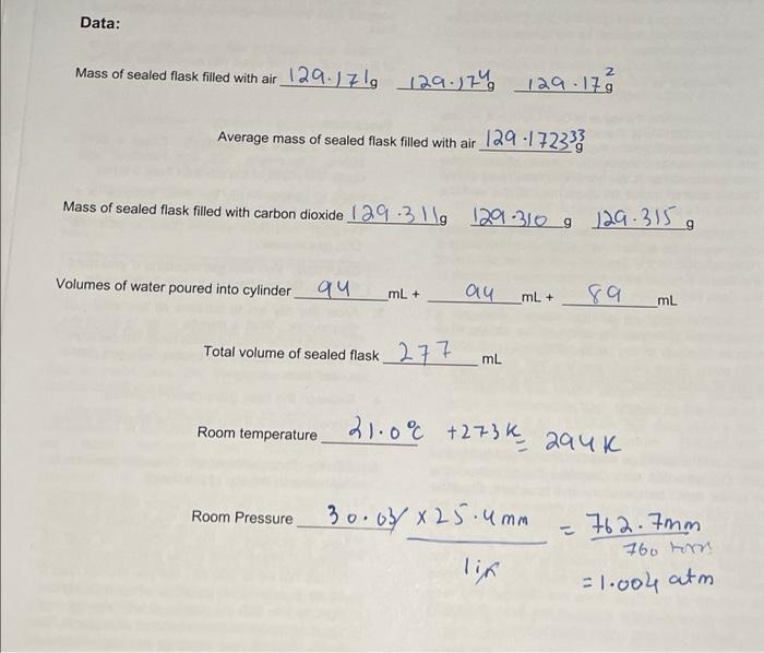 Solved 1. Calculate the density of air at laboratory | Chegg.com