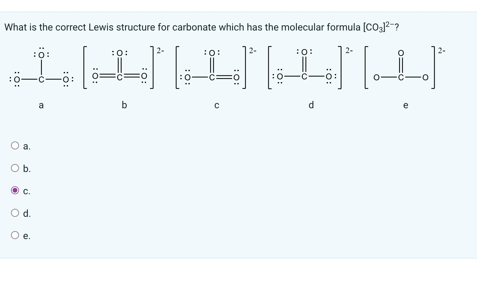 What is the correct Lewis structure for carbonate | Chegg.com