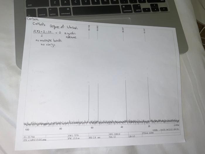 Solved Knowing that the formula is C4H10O2, and using the | Chegg.com