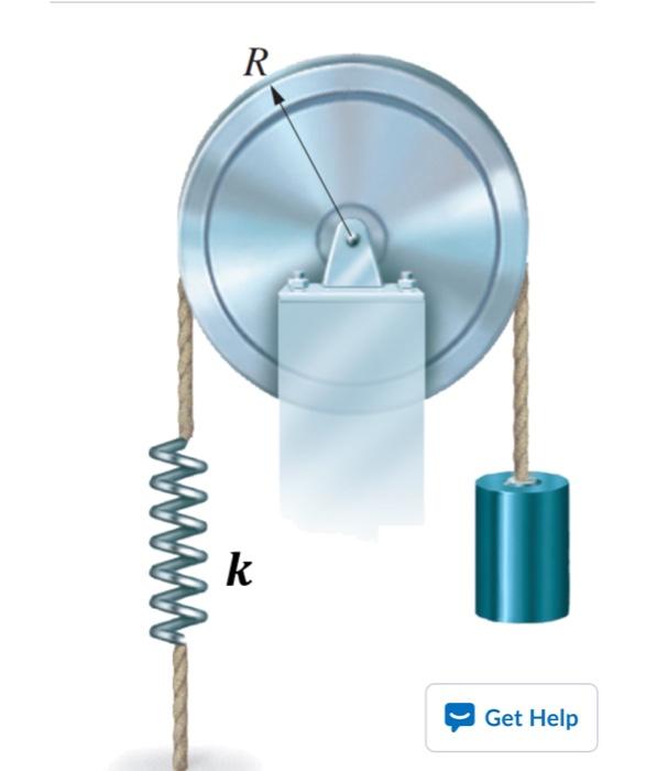 Solved A spring/pulley/cylinder system is shown above. The | Chegg.com
