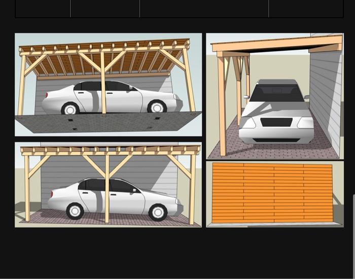 Solved A 3D model of a framed car garage structure is shown | Chegg.com