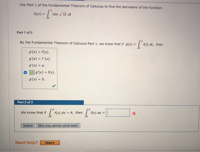 Solved Use Part 1 of the Fundamental Theorem of Calculus to | Chegg.com