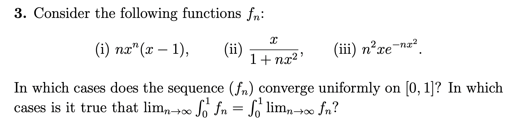 Consider the following functions fn | Chegg.com