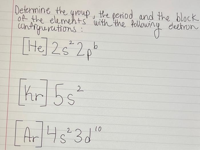 Solved 1. Write the electron configurations for the elements | Chegg.com