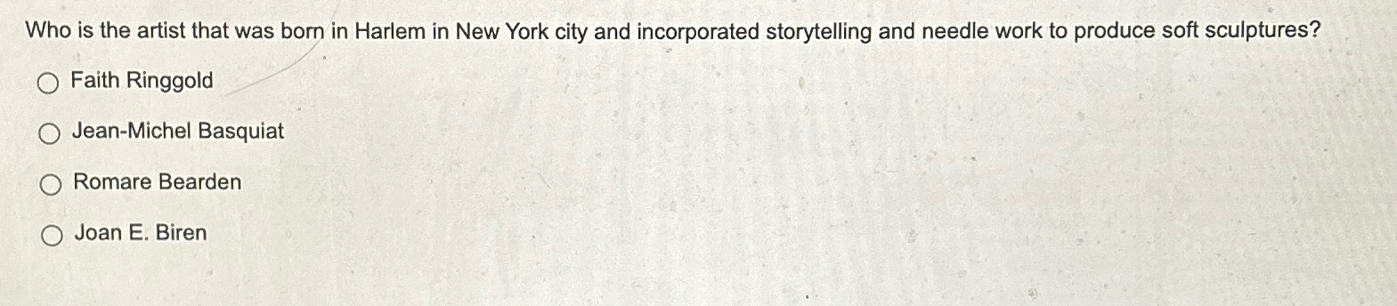 Solved Who is the artist that was born in Harlem in New York | Chegg.com