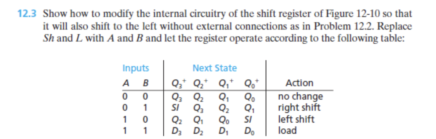 Solved 12.3 ﻿Show how to modify the internal circuitry of | Chegg.com