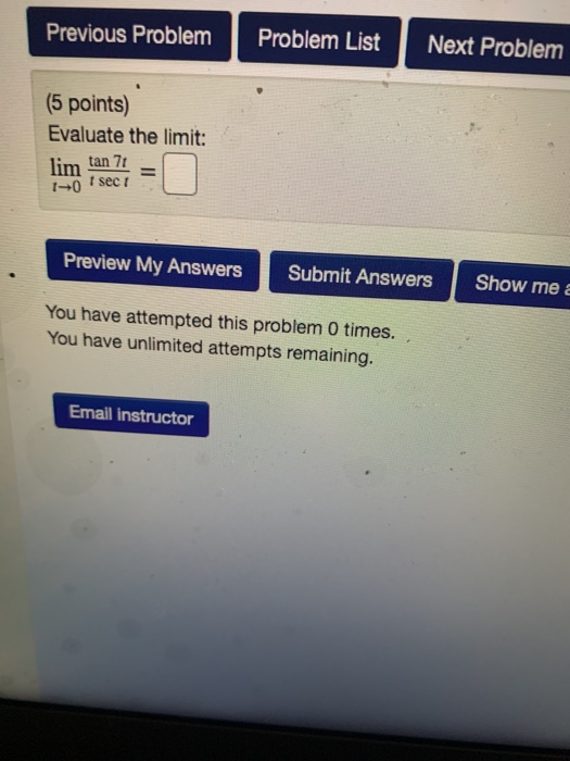Solved Previous Problem Problem List Next Problem (5 points) | Chegg.com