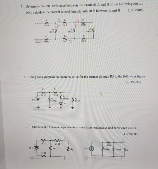 5. Determine the total resistance between the | Chegg.com
