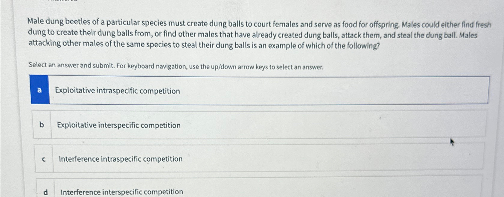 Solved Male dung beetles of a particular species must create | Chegg.com