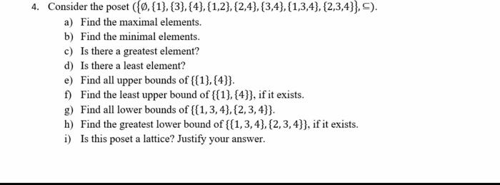 Solved 4. Consider the poset | Chegg.com