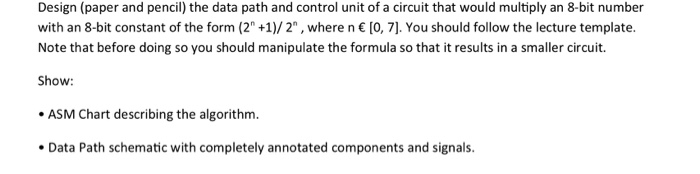 Design (paper and pencil) the data path and control | Chegg.com