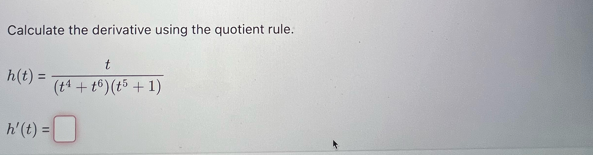 Solved Calculate the derivative using the quotient | Chegg.com