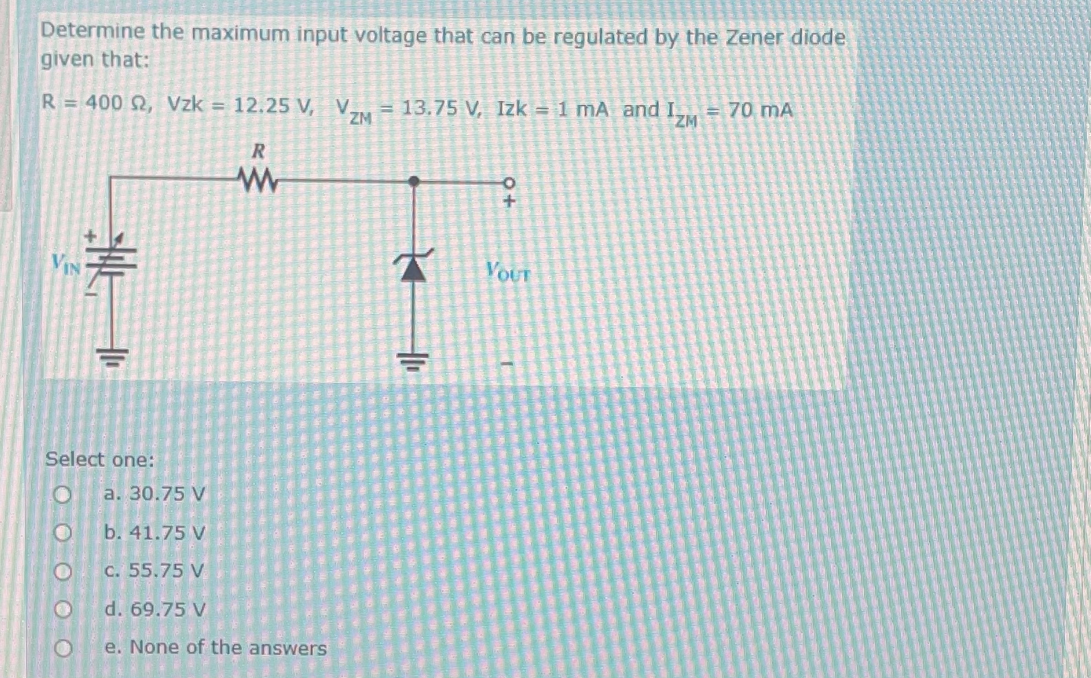 Solved Determine the maximum input voltage that can be | Chegg.com