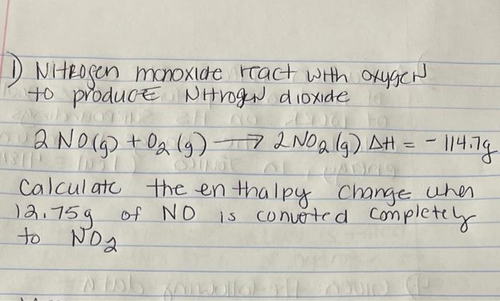 Solved - Nitrogen monoxide react with oxygen to produce | Chegg.com