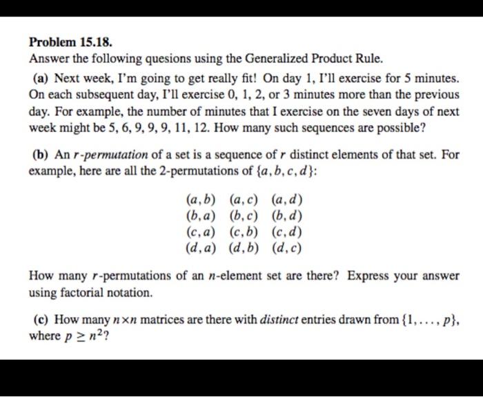Solved Problem 15.18. Answer the following quesions using | Chegg.com