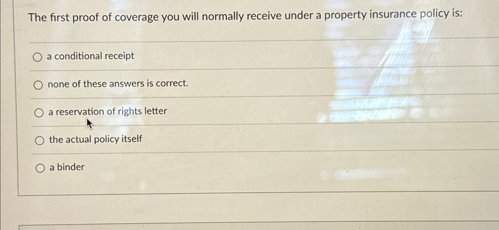 Solved The first proof of coverage you will normally receive | Chegg.com