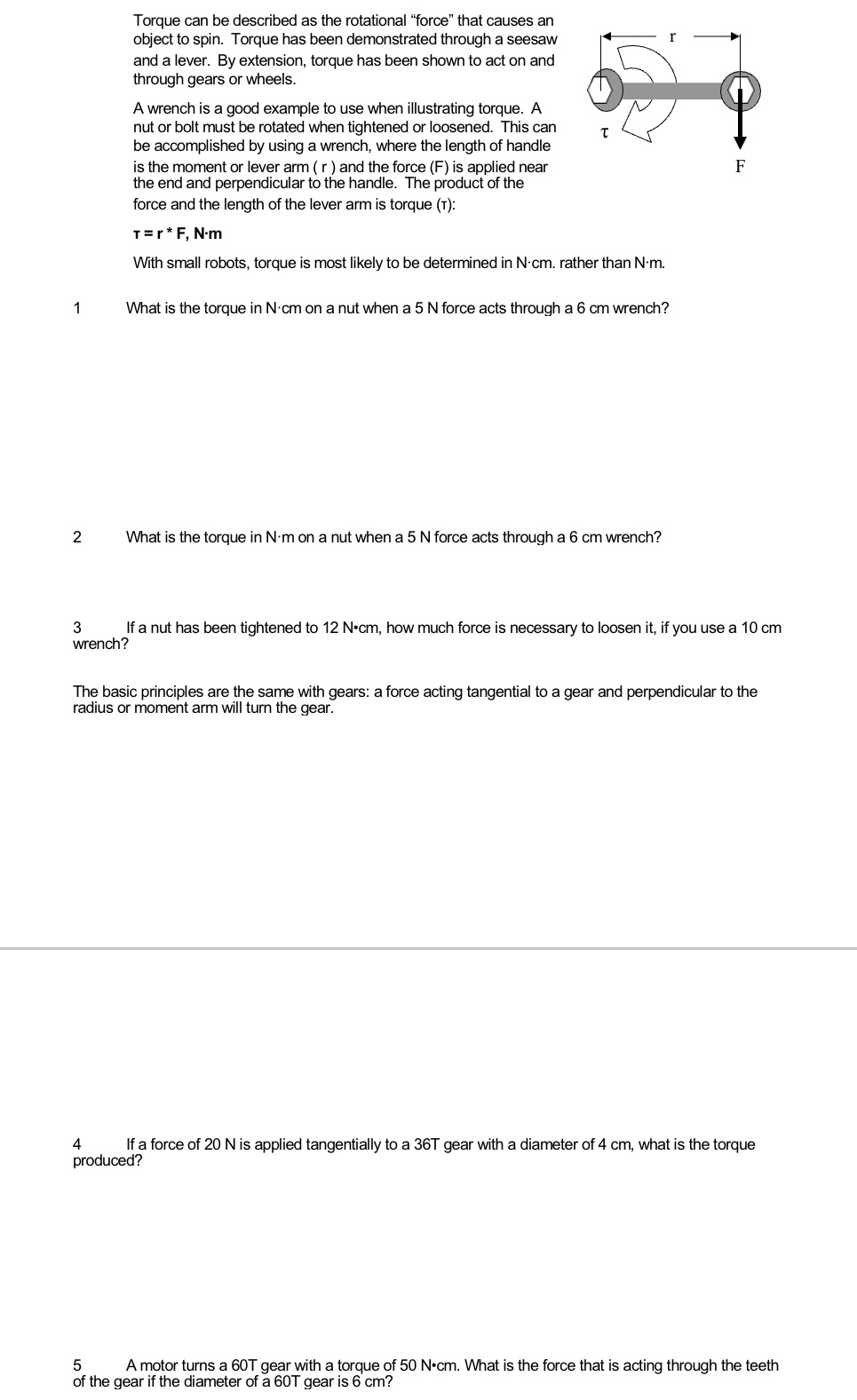 Solved Torque can be described as the rotational "force" | Chegg.com