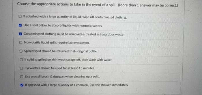 Solved Choose the appropriate actions to take in the event | Chegg.com