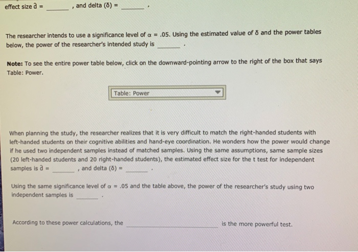 5. Comparing the power of an independent samples | Chegg.com