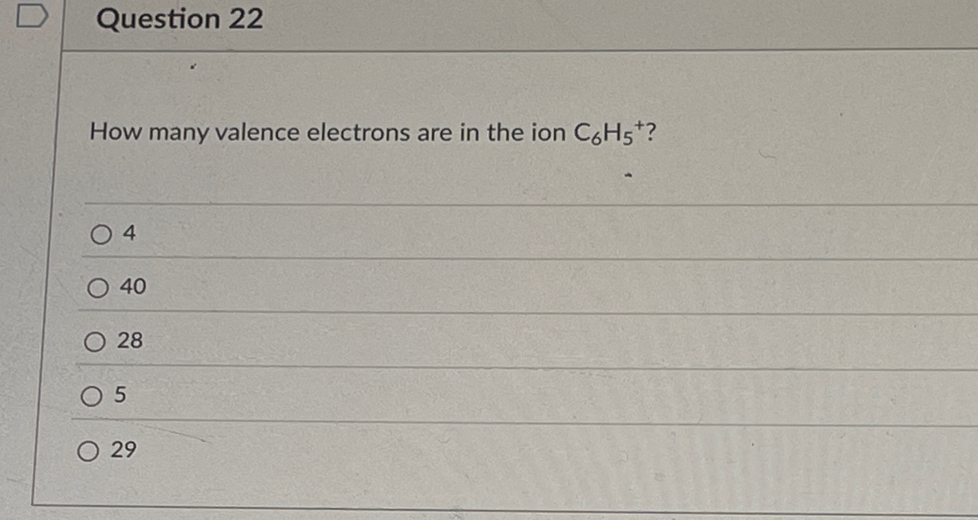 Solved Question 22How many valence electrons are in the ion | Chegg.com