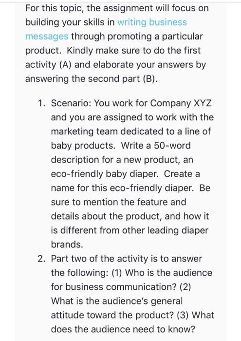 Solved For this topic, the assignment will focus on building | Chegg.com