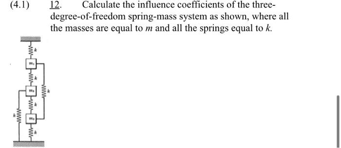 Solved (4.1) 12. Calculate the influence coefficients of the | Chegg.com