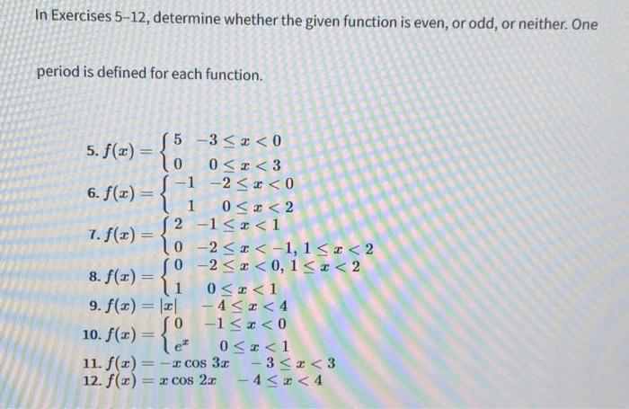 Solved In Exercises 5-12, determine whether the given | Chegg.com