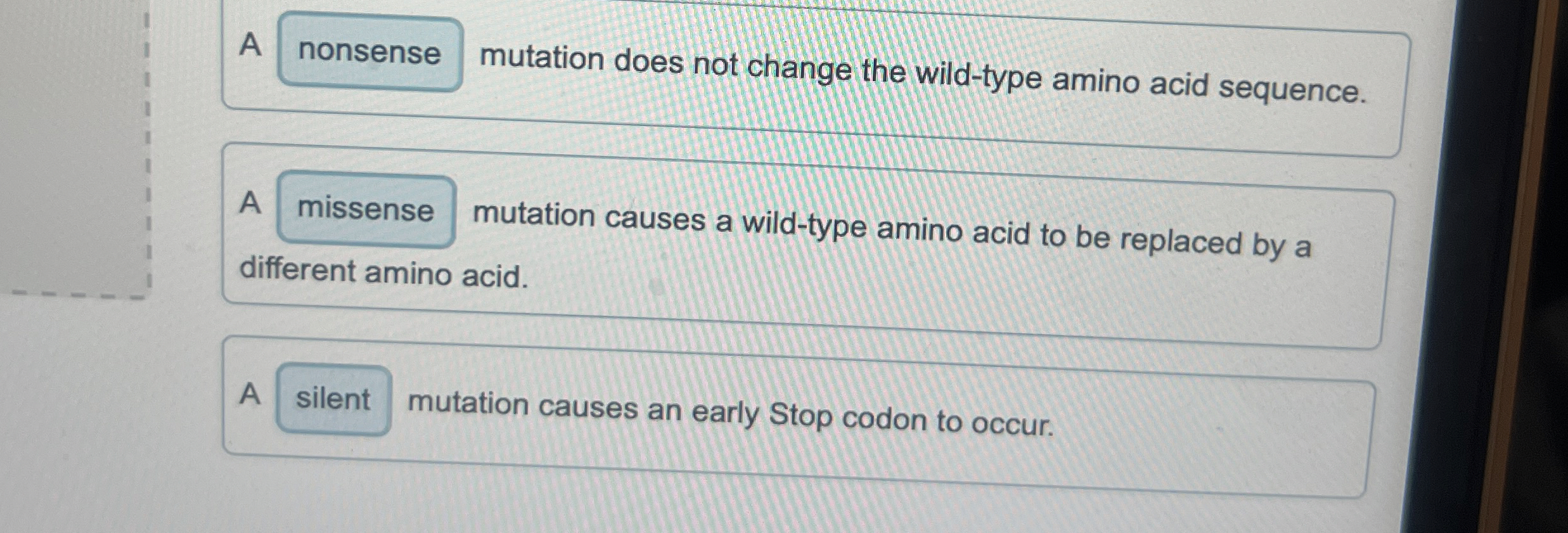 Solved A ﻿mutation does not change the wild-type amino | Chegg.com