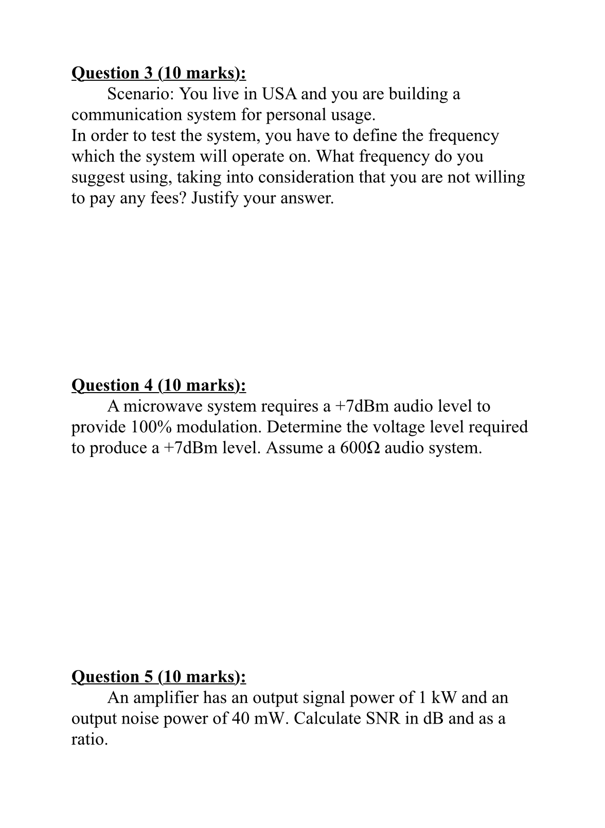 Solved Question 3 (10 ﻿marks):Scenario: You live in USA and | Chegg.com