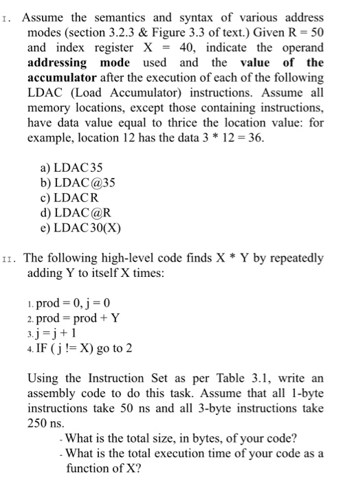 Solved Assume the semantics and syntax of various address | Chegg.com