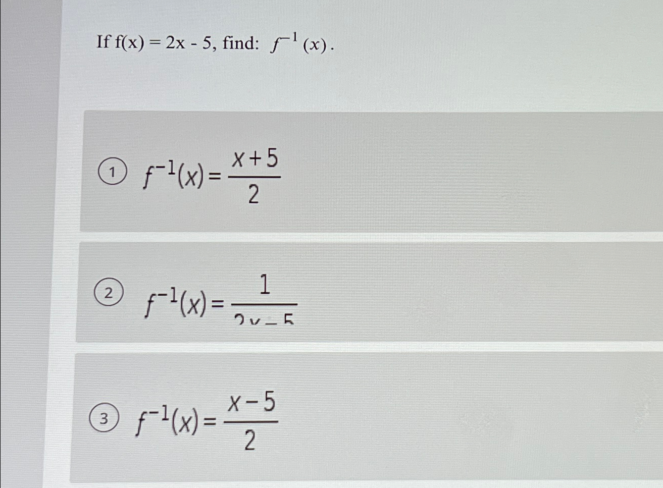 Solved If f(x)=2x-5, ﻿find: | Chegg.com