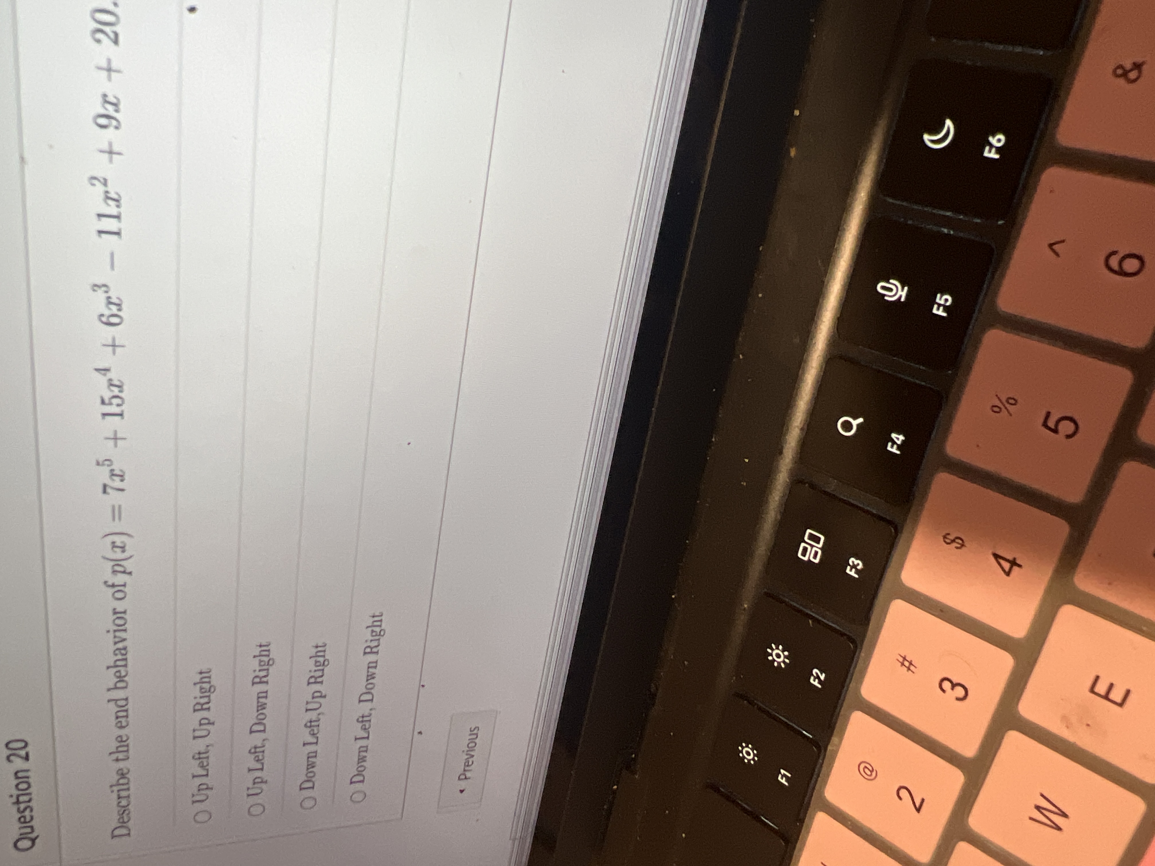 Solved Question 20Describe the end behavior of | Chegg.com