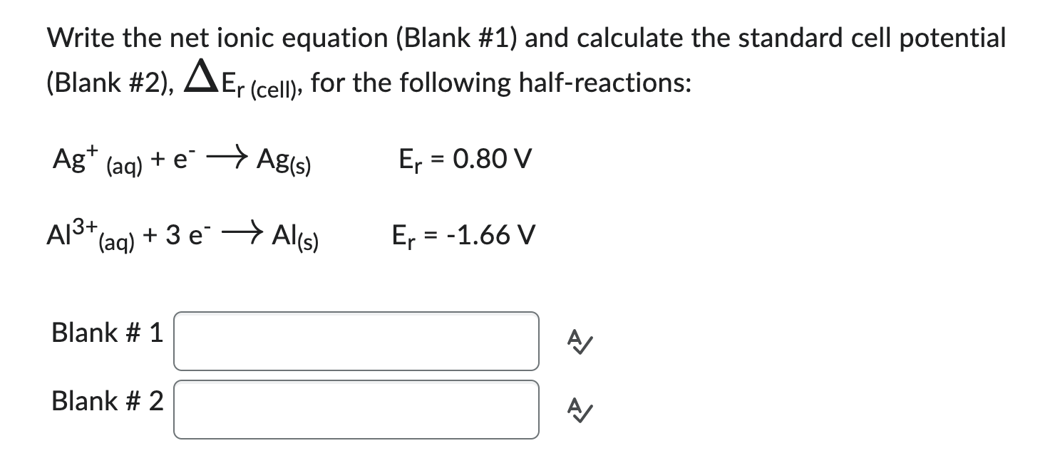 Solved Write the net ionic equation (Blank #1) ﻿and | Chegg.com