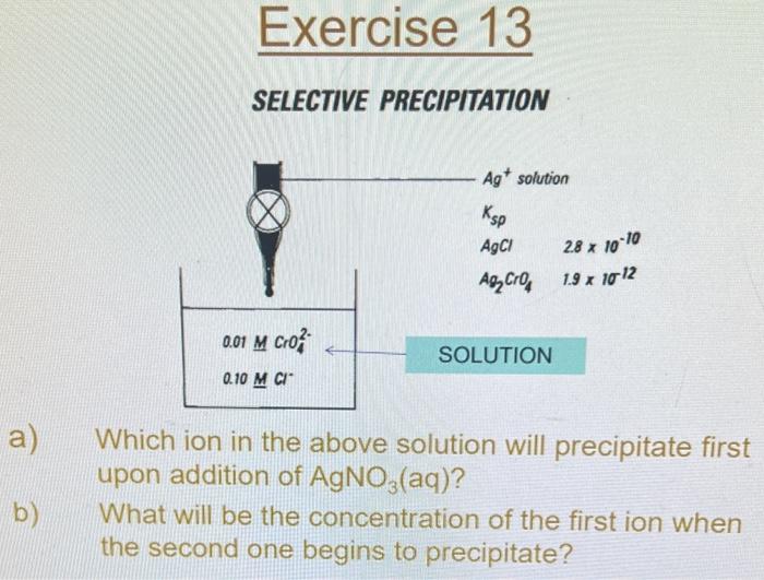 Solved SELECTIVE PRECIPITATION Which ion in the above | Chegg.com