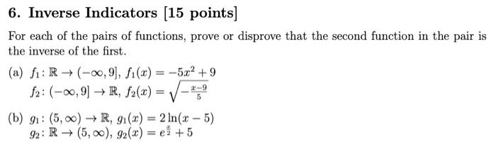 Solved For each of the pairs of functions, prove or disprove | Chegg.com