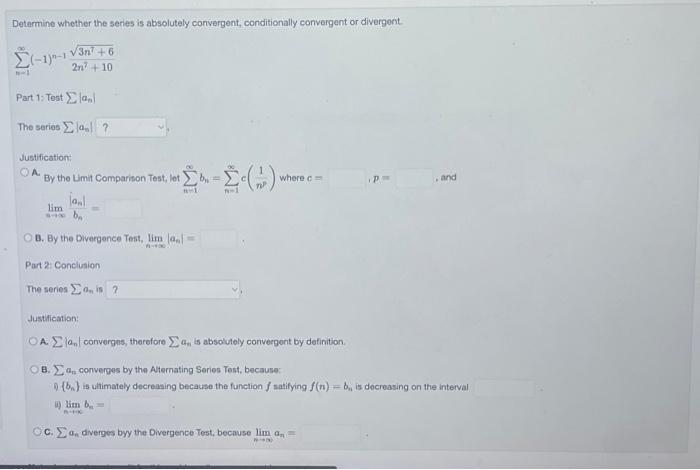 Solved Determine whether the series is absolutely | Chegg.com