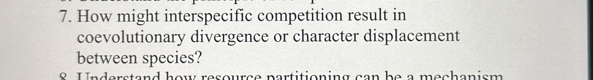 Solved How might interspecific competition result in | Chegg.com