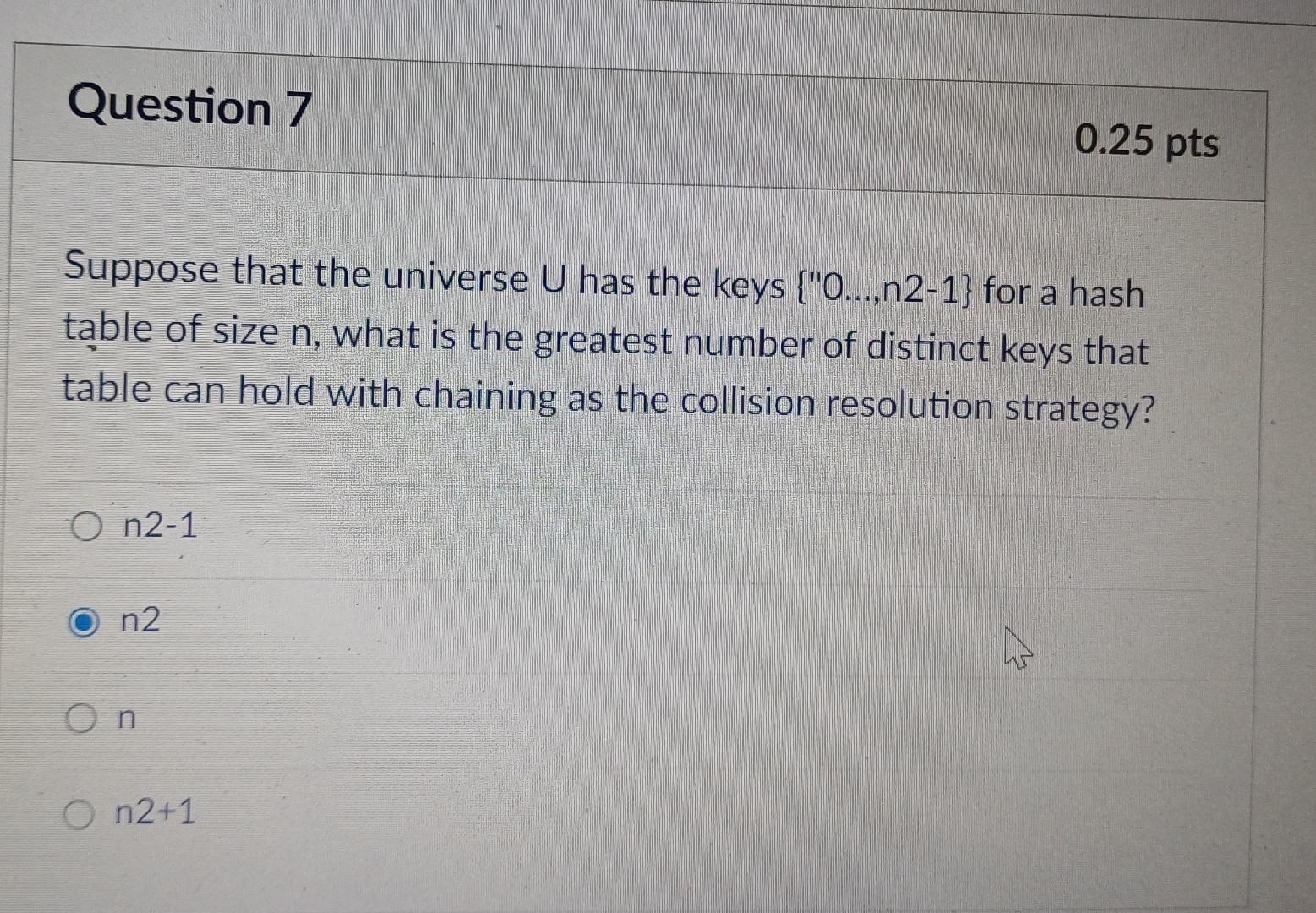 Solved Question 70.25ptsSuppose that the universe U ﻿has the | Chegg.com
