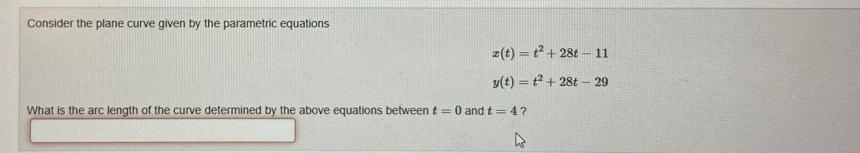 Solved Consider the plane curve given by the parametric | Chegg.com